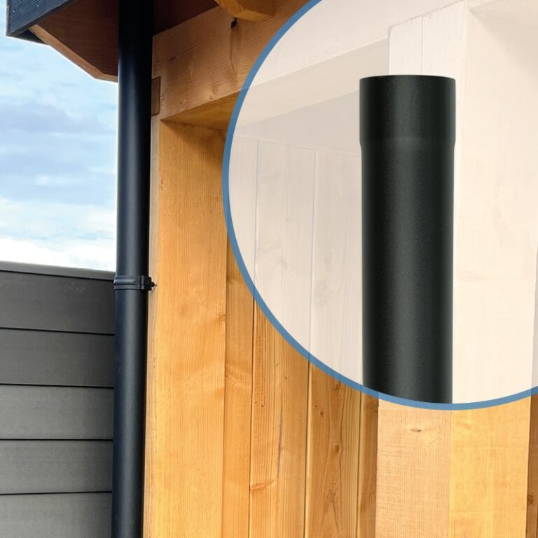 Regenpijp zwart 80mm 3 meter Ral-9005 | RegenpijpShop.nl