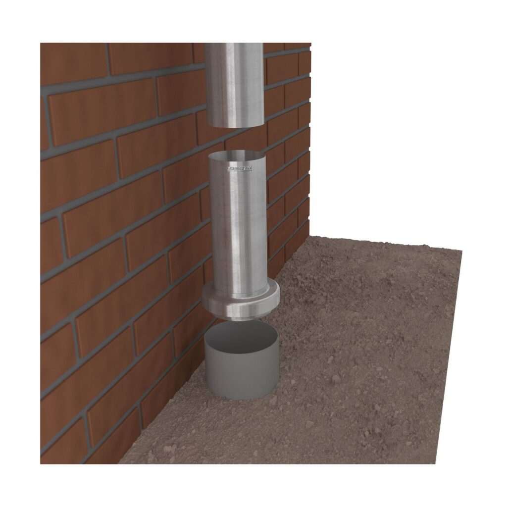Montage Schuifstuk Zink naar PVC 100mm | Regenpijpshop.nl
