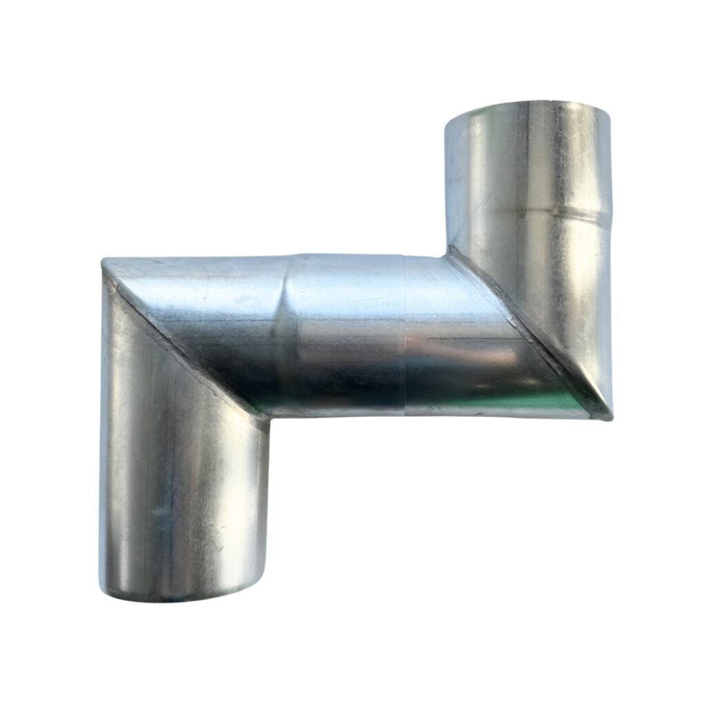 Zinken bocht 80 mm 90gr gesoldeerd - Koop je bij RegenpijpShop.nl